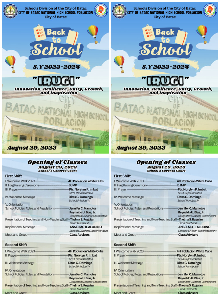 Back To School Program | PDF