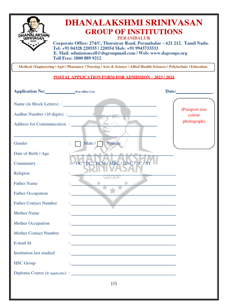 DSG Admission 2023 | PDF