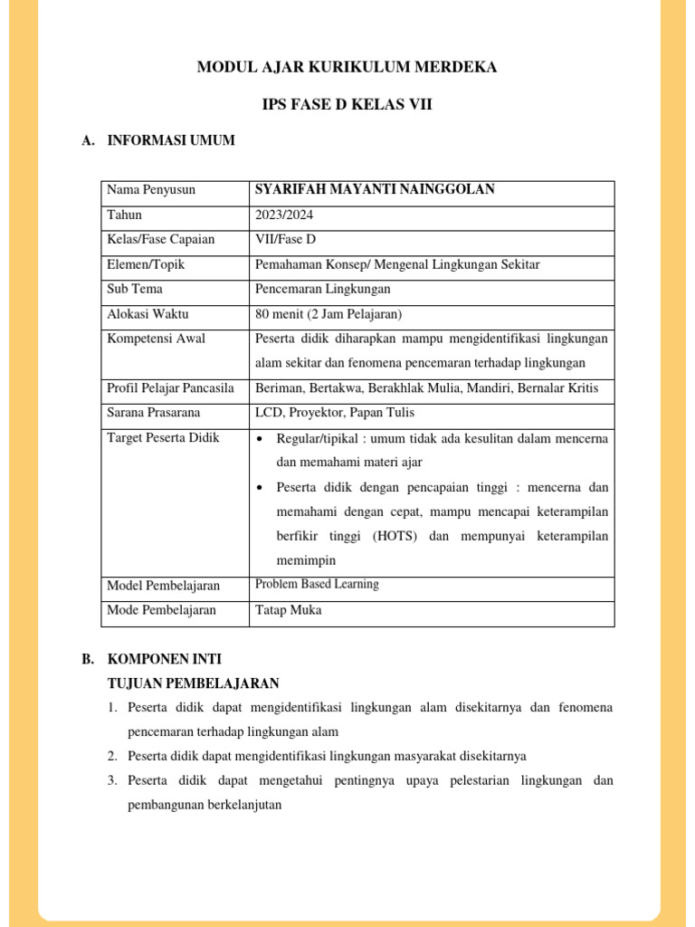 Modul Ajar PPL | PDF | Karier & Perkembangan