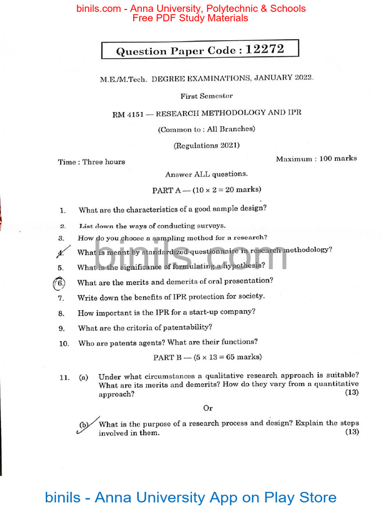 RM4151 Research Methodology and IPR | PDF