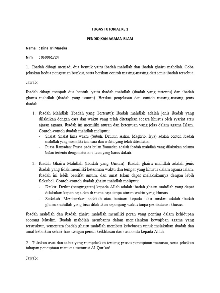 Tugas Tutorial 1 Agama | PDF | Filsafat | Agama & Spiritualitas