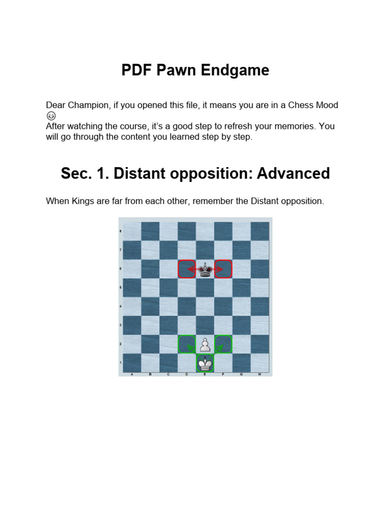 Pawn Endgames, Advanced | PDF | Board Games | Traditional Board Games