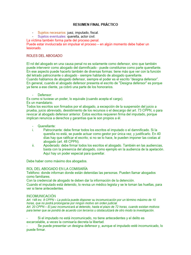 Resumen Final Práctico | PDF