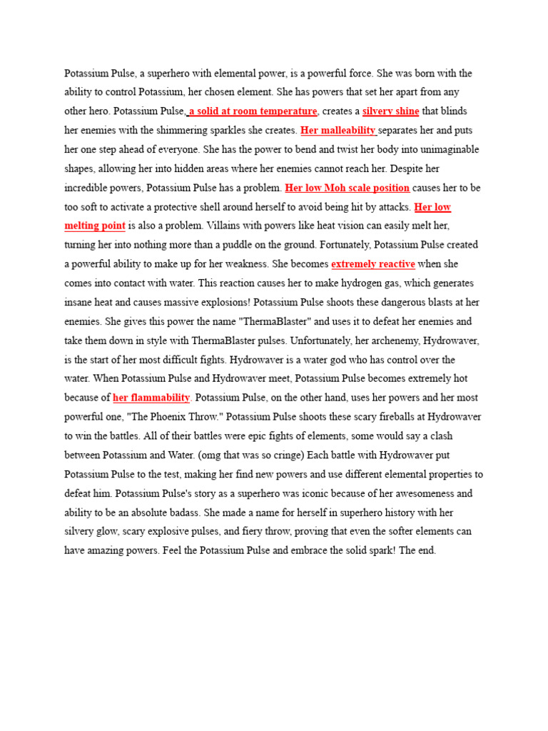 Science Culminating Super Hero Story | PDF | Law | Young Adult