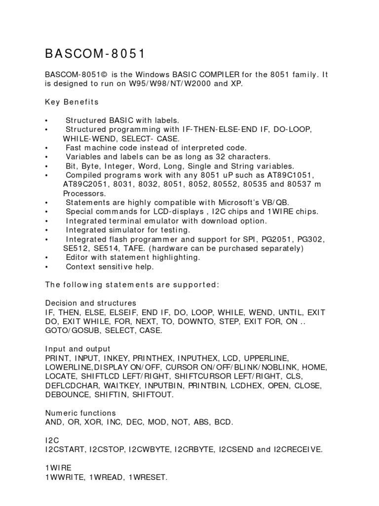 Bascom 8051 | PDF | Basic | Electronic Engineering