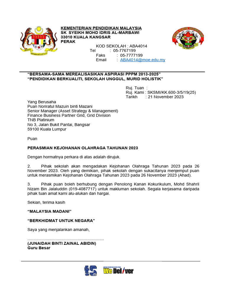 Jemputan Perasmian Kot 2023 | PDF