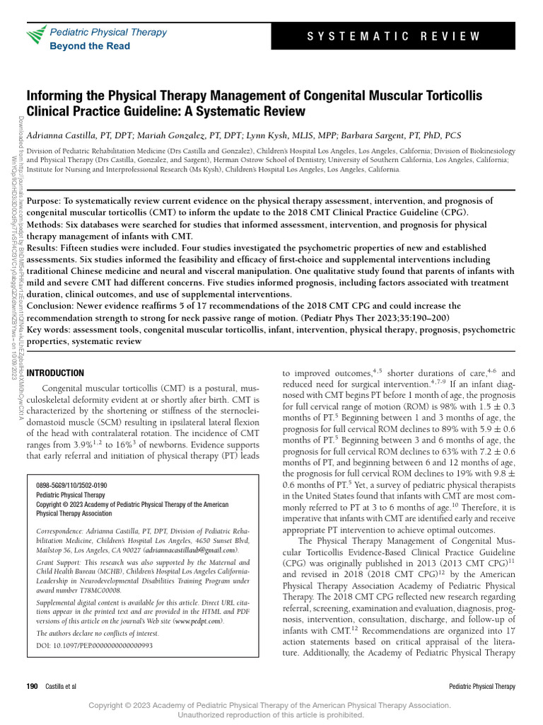 Informing The Physical Therapy Management Of.3 | PDF | Science ...
