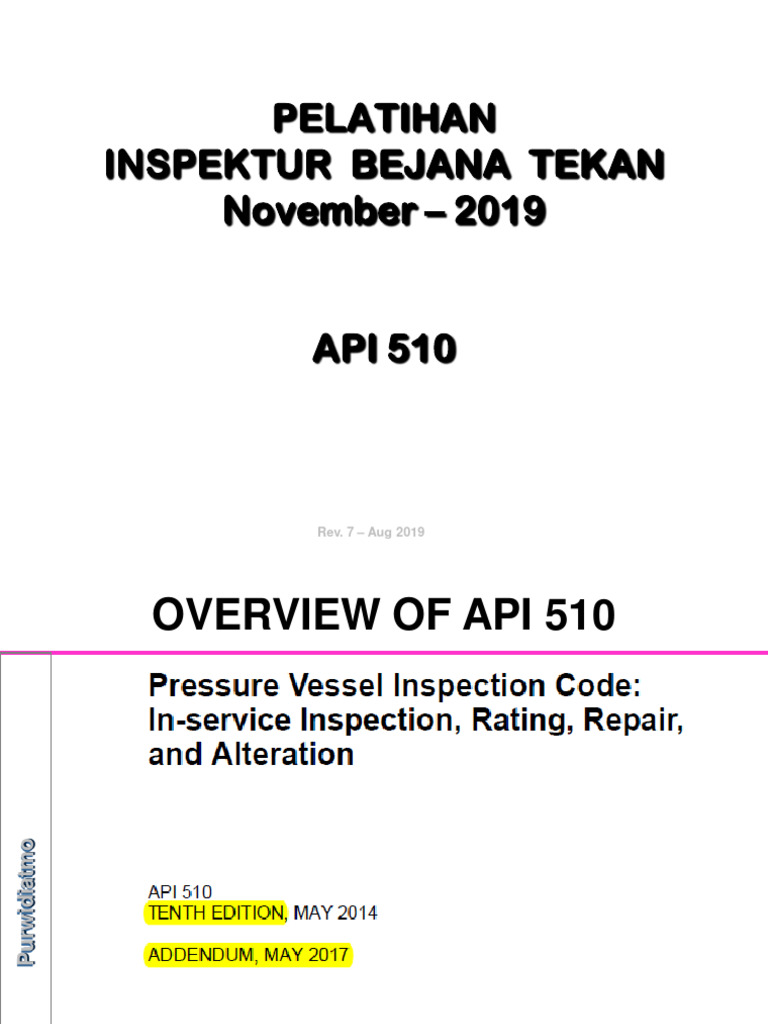 Hand Out API 510 - IBT Reg Class - Rev 7 - Aug 2019 | Download Free PDF ...
