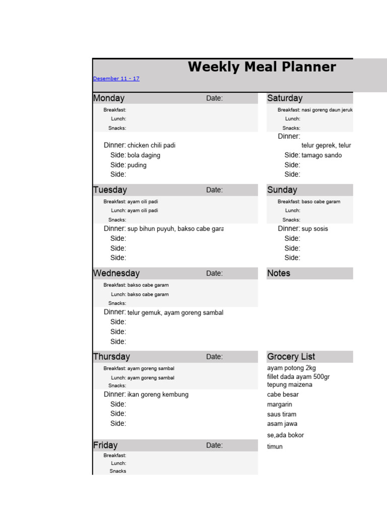 Meal-Plan-Template-Excel-02 | PDF