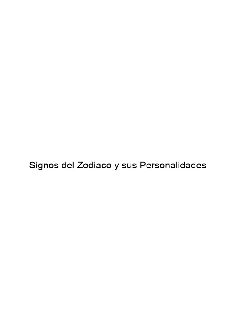 Personalidades de los Signos Zodiacales | PDF | Zodíaco | Astrología