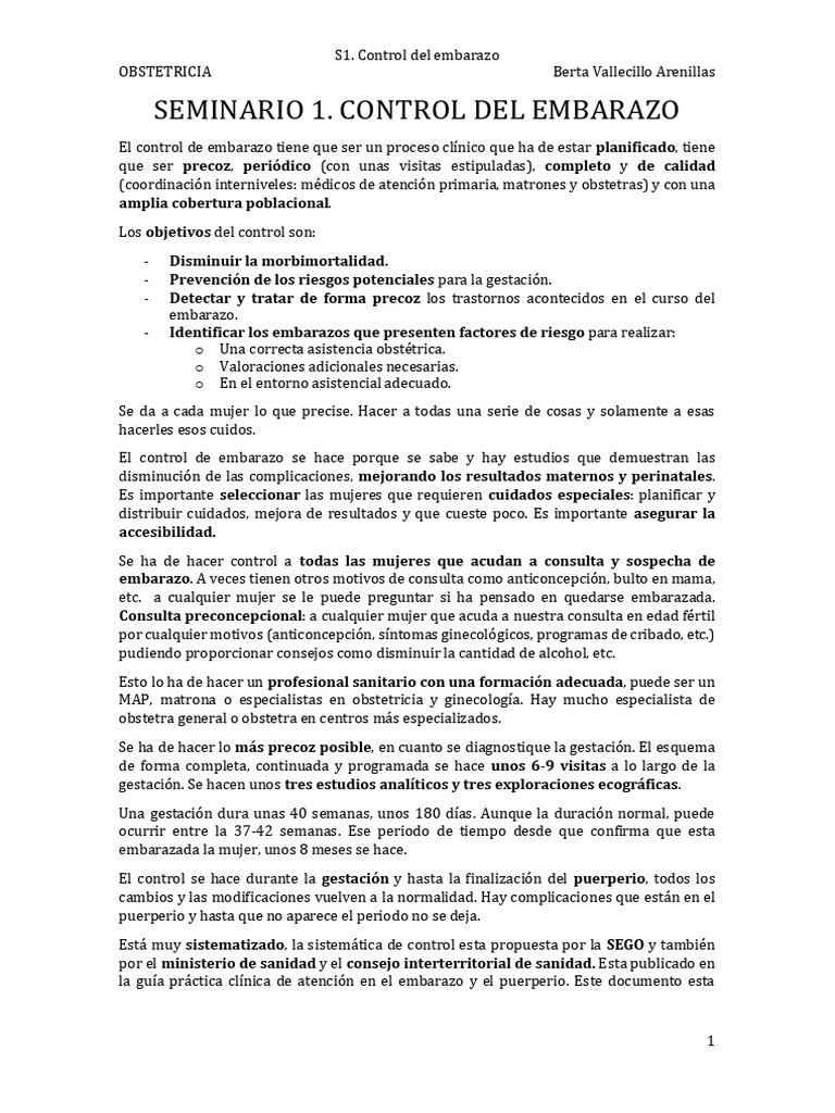 S1. Control Del Embarazo | PDF | El embarazo | Partería