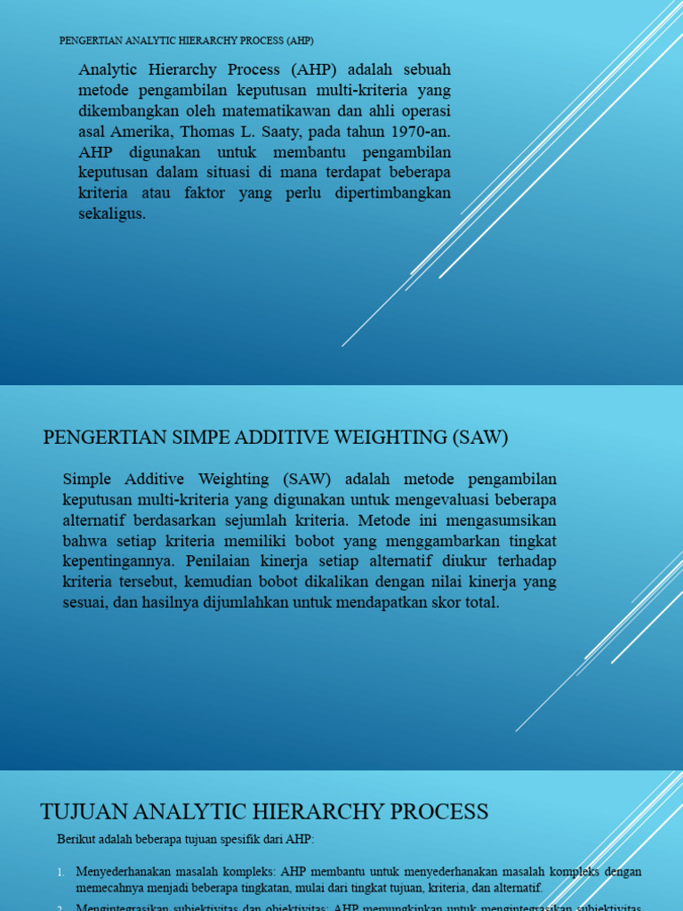 Analytic Hierarchy Process (AHP) | PDF