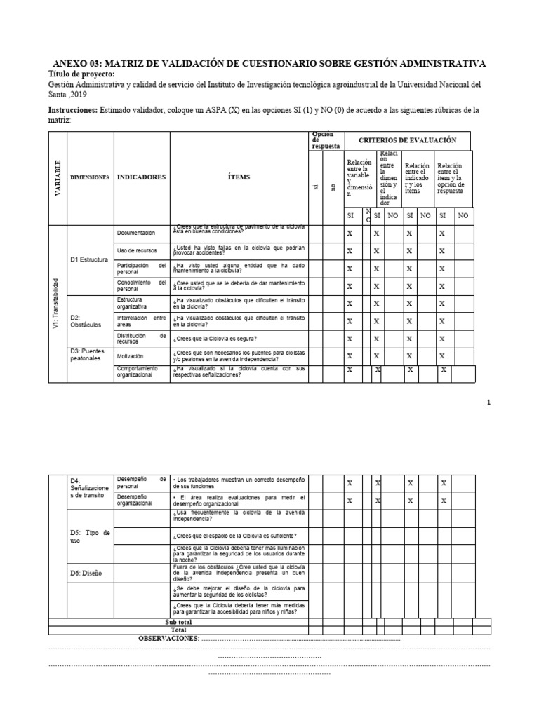 Validacion Del Cuestionario | PDF | Peatonal
