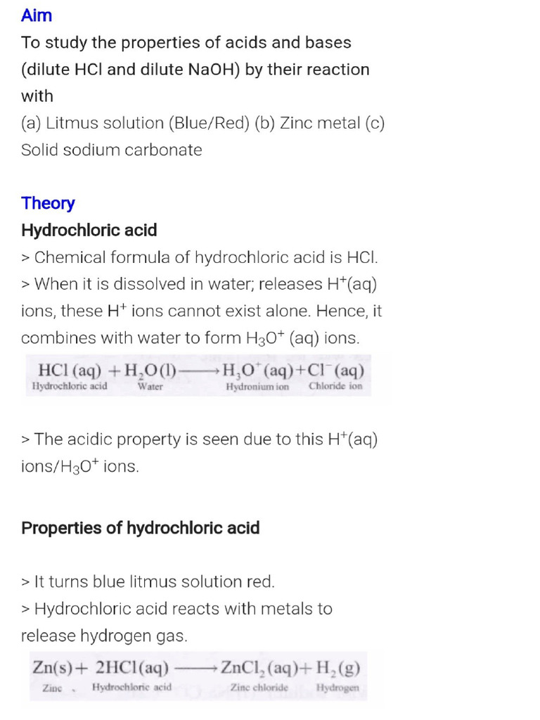 Chemistry Practical Class 10th | PDF