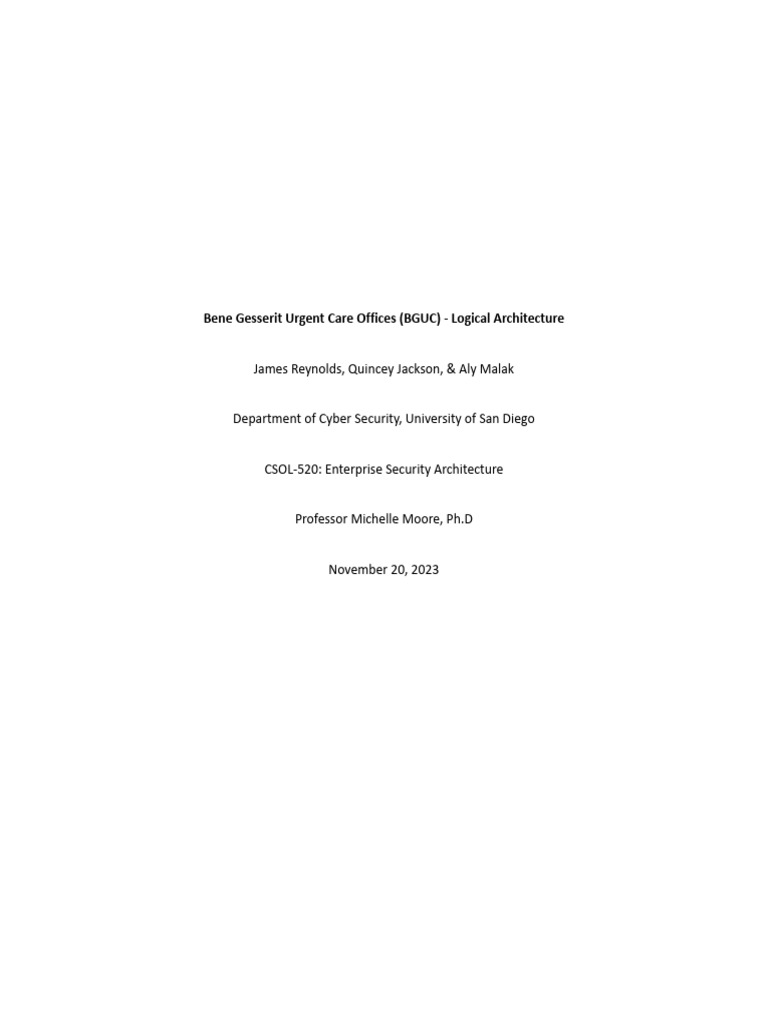 BGUC Logical Security Architecture Plan | PDF
