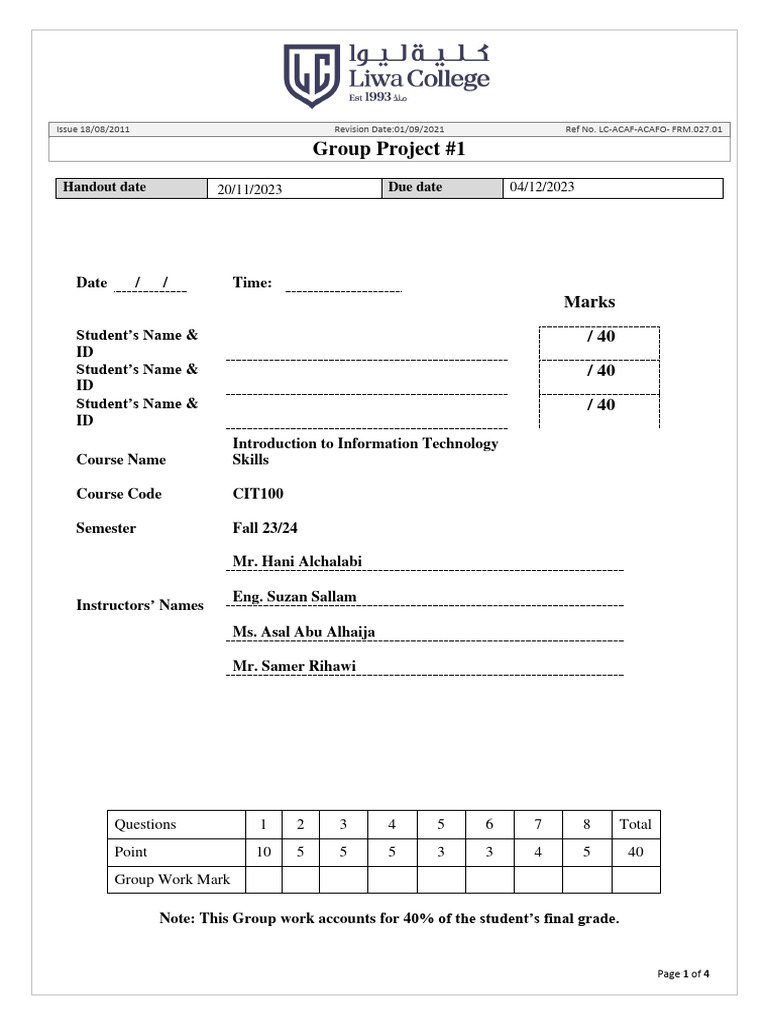 IIT (Group Project) | PDF | Microsoft Access | Databases