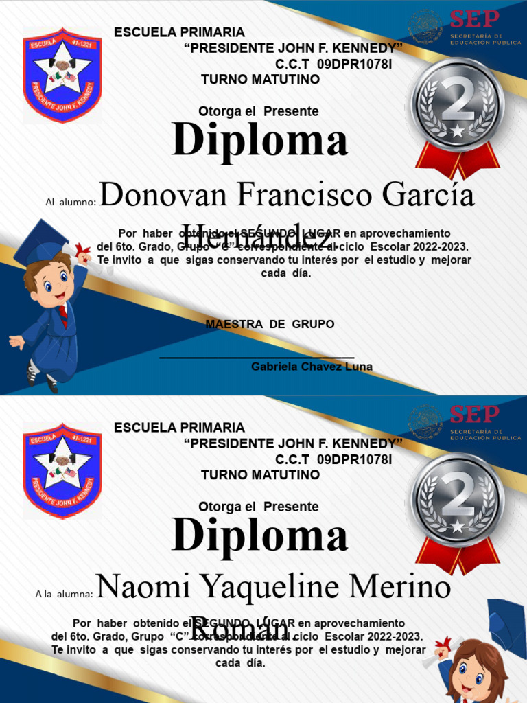 Diplomas Editables Ciclo 2020-2021 | PDF