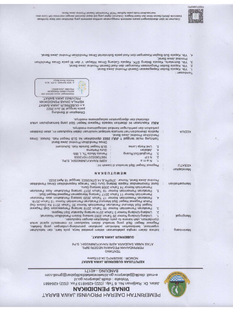 SK Mutasi Asri | PDF