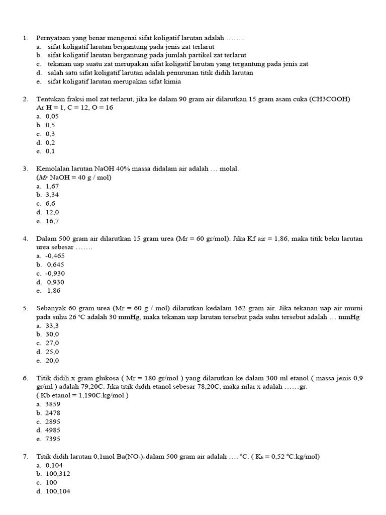 Latihan Soal PAS | PDF
