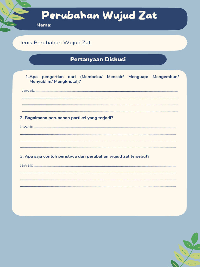 LKPD Perubahan Wujud Zat (Metode Jigsaw) | PDF