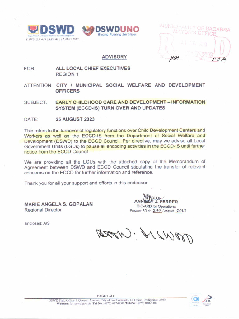 08312023_DSWD_EARLY_CHILDHOOD_CARES_AND_DEVELOPMENT_INFORMATION_SYSTEM ...