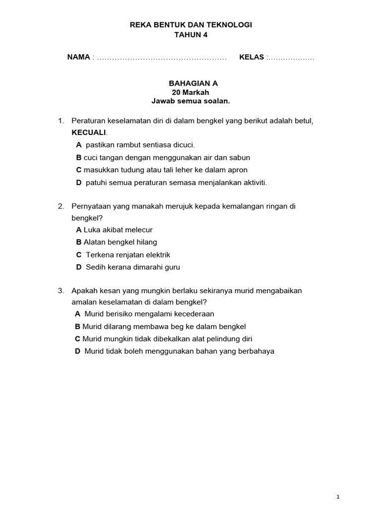 UASA RBT Tahun 4 | PDF | Komputer