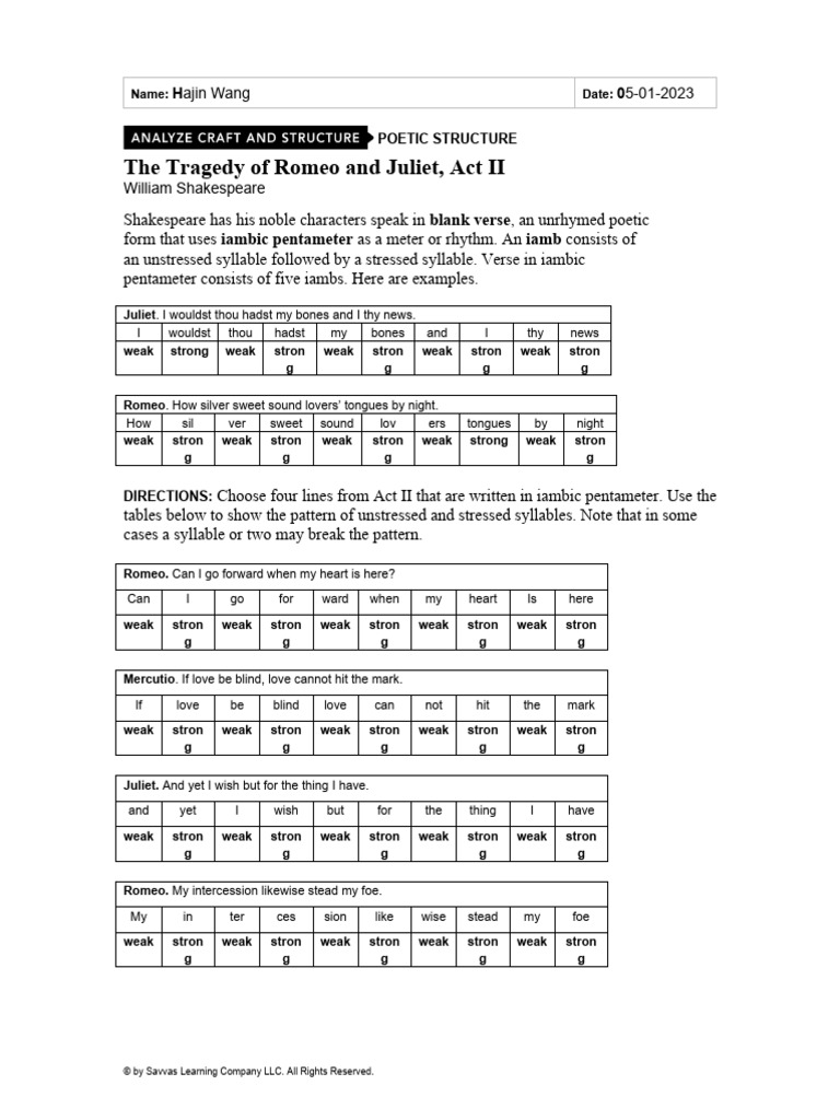Analyze Craft and Structure - Poetic Structure | PDF | Phonetics | Poetry
