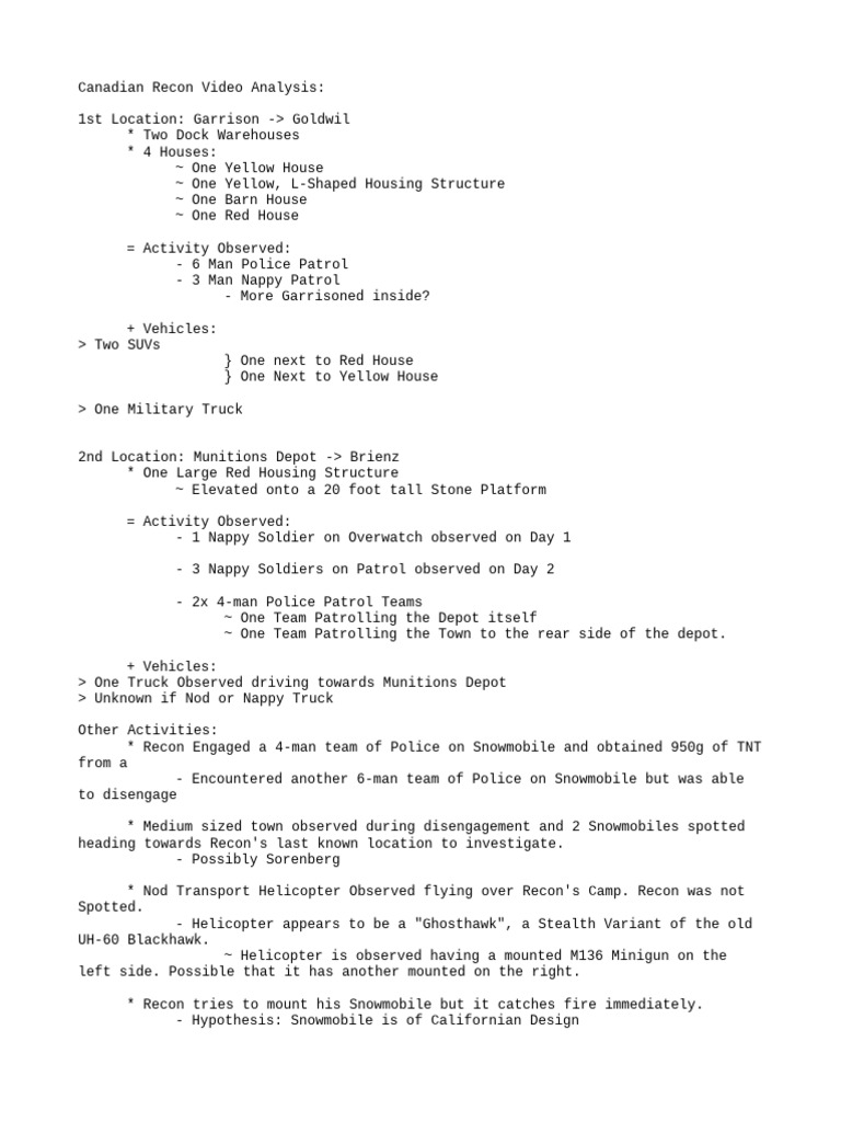 Canadian - Recon - Video - Report - Arma 3 | PDF | Military Science | Military