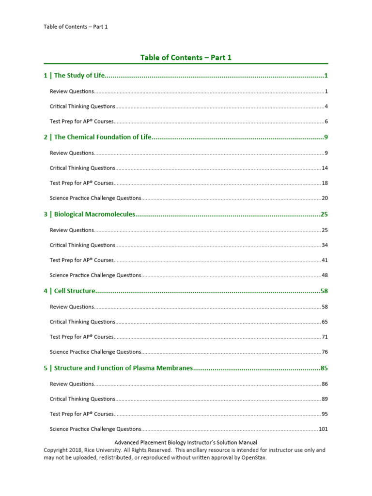 AP® Biology Instructor Solution Manual Part 1 | PDF | Chemical Bond | Ion