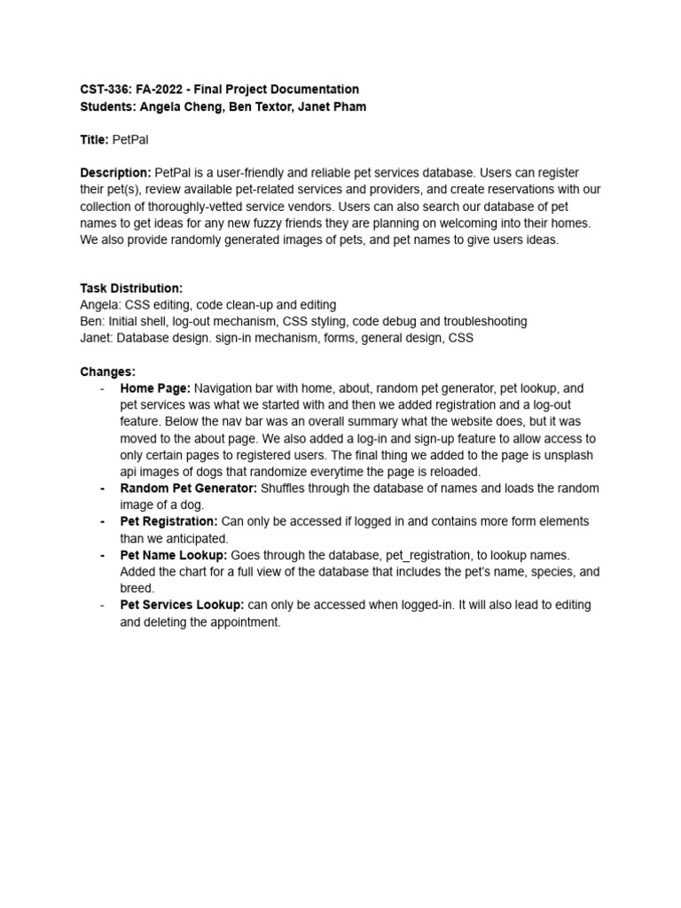 cst-336 Fa-2022 - Final Project Documentation | Download Free PDF | Databases | Internet & Web