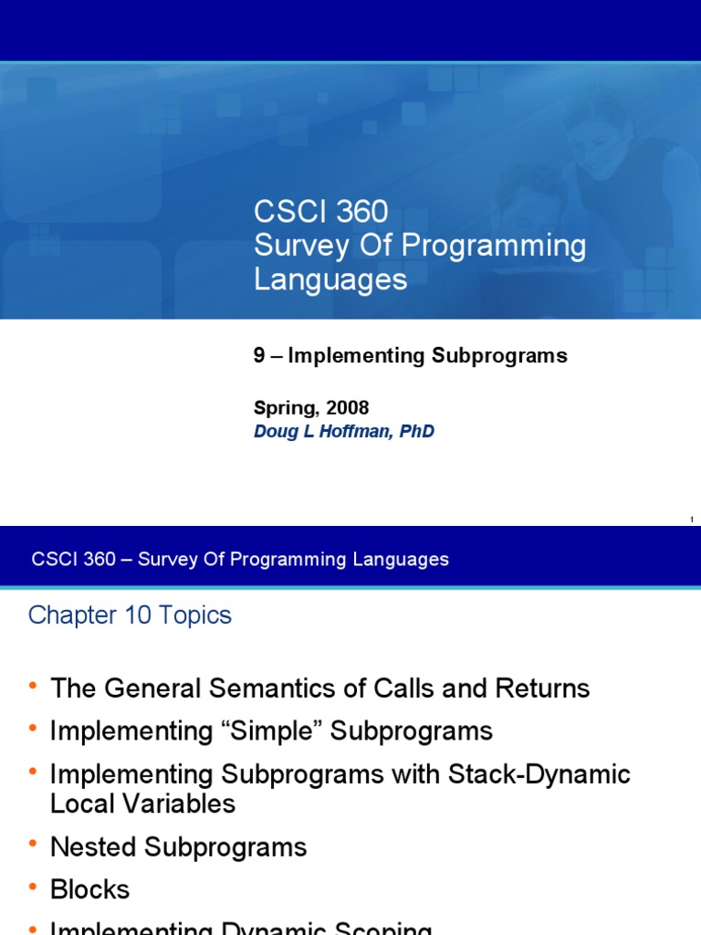 Sub Programs Pdf Subroutine Variable Computer Science