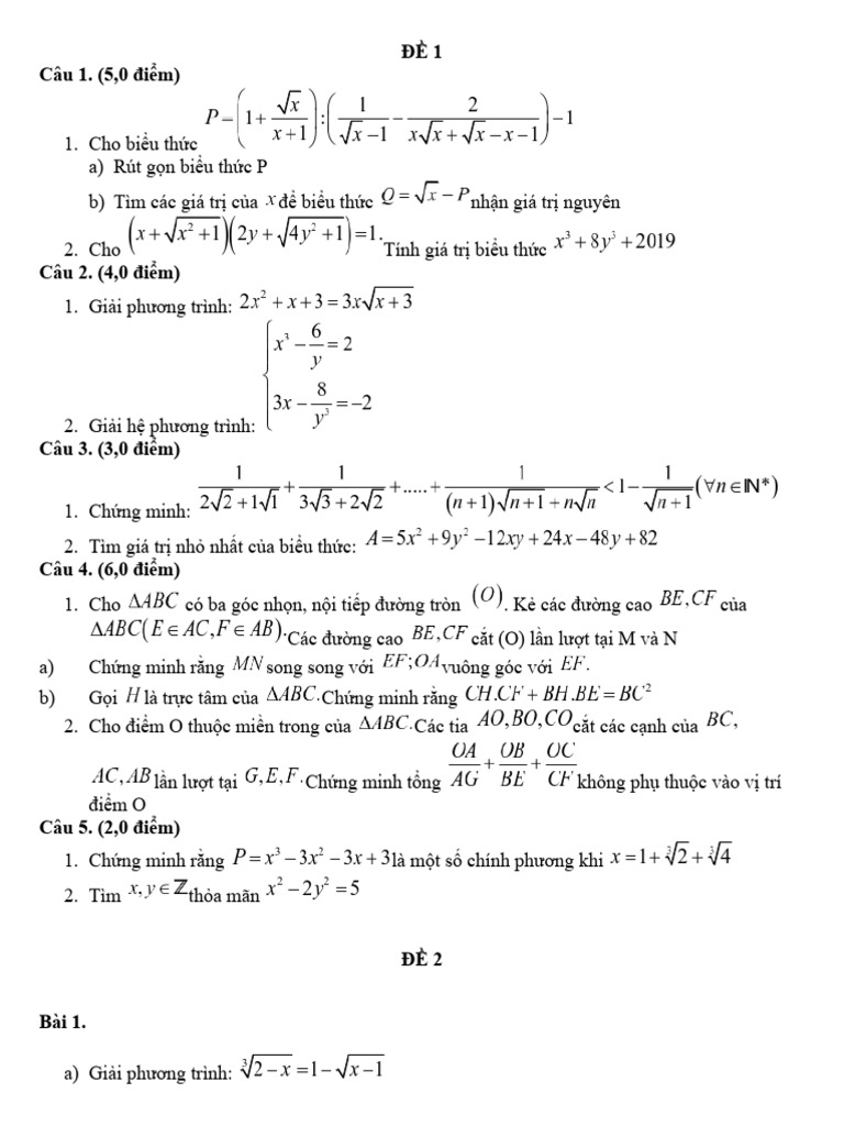 ĐỀ ÔN TẬP VÒNG 2 | PDF