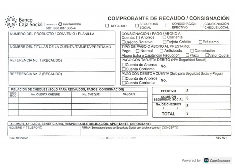 Comprobante de Recaudo | PDF