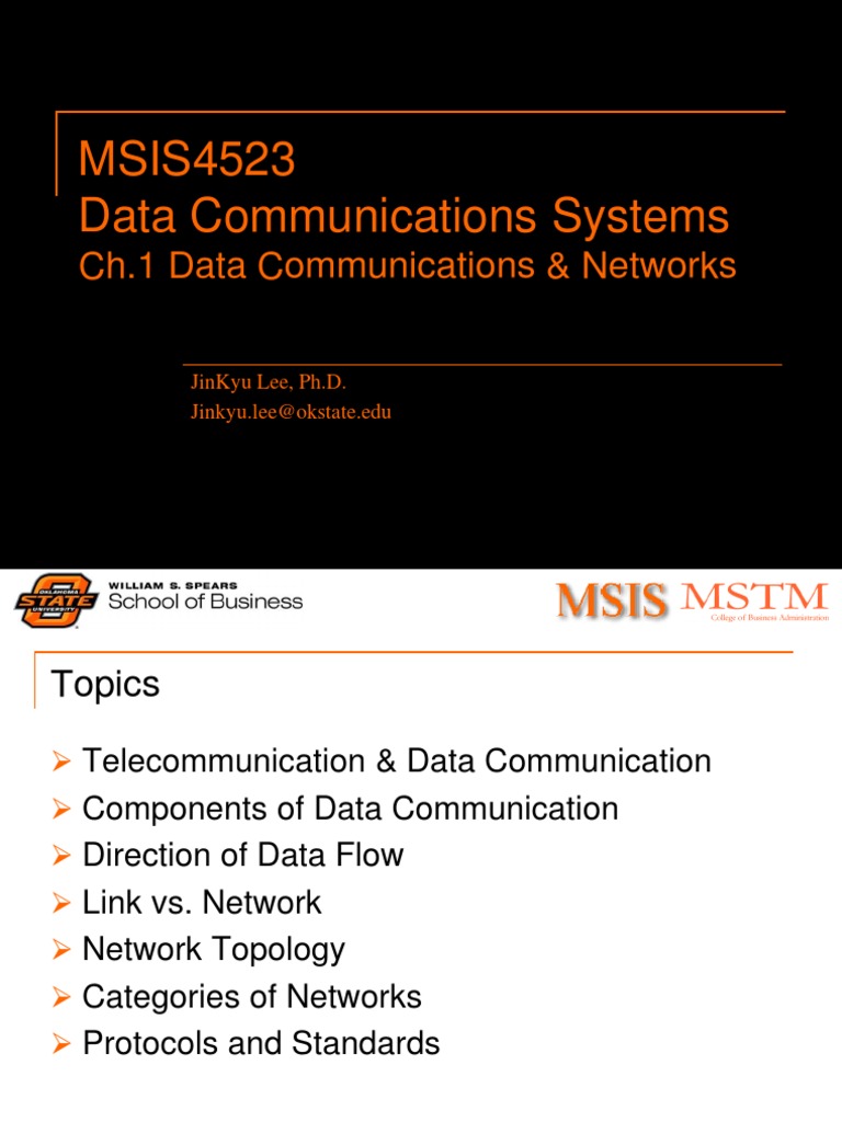 MSIS4523 Ch1.Intro To Datacom | PDF | Network Topology | Computer Network