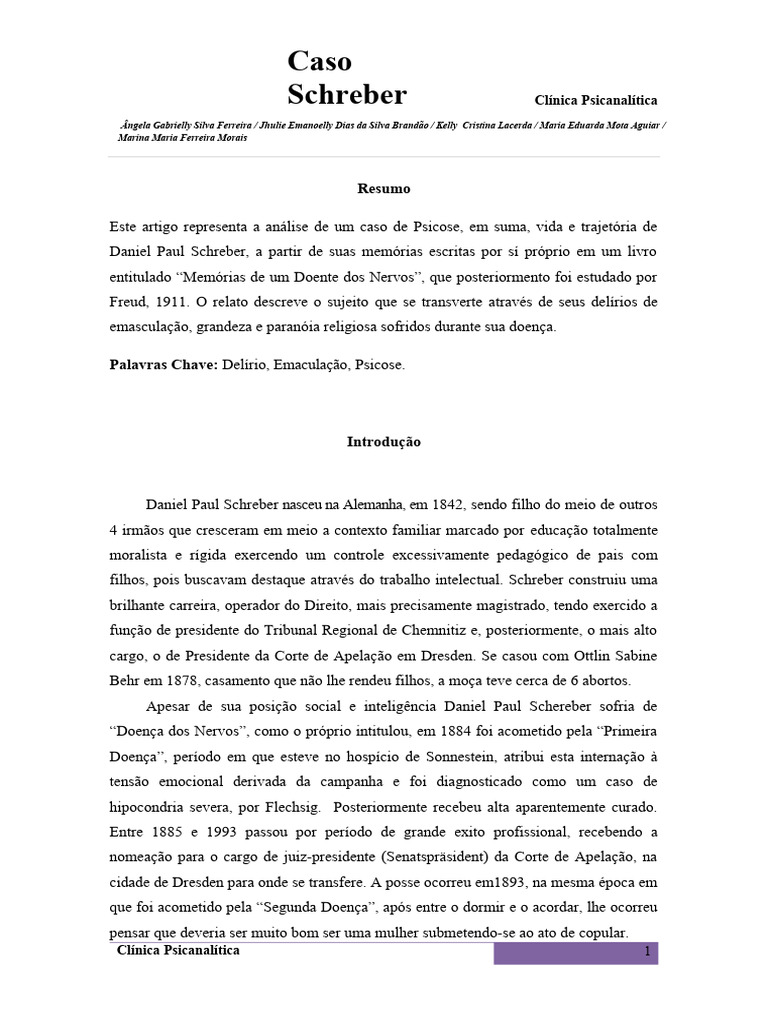 Caso Schreber 12.06 | PDF