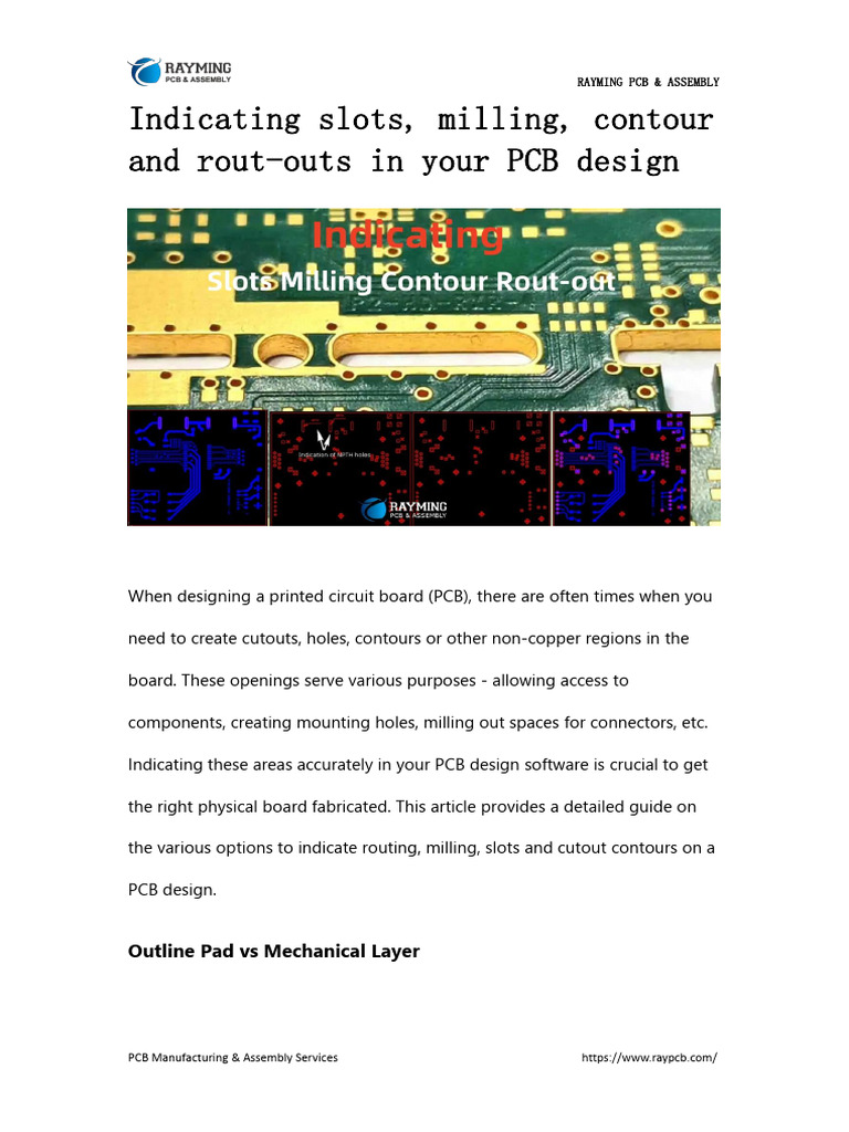 Indicating Slots, Milling, Contour and Rout-Outs in Your PCB Design | PDF | Printed Circuit ...