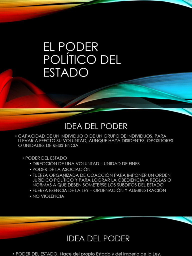 Poder Político del Estado: Conceptos Clave | PDF | Estado (política ...