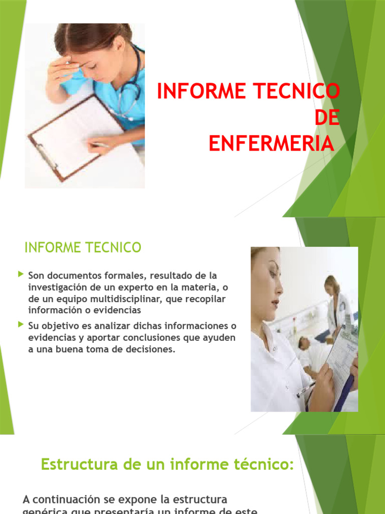 Informe Tecnico de Enfermeria | PDF | Enfermería | Paciente