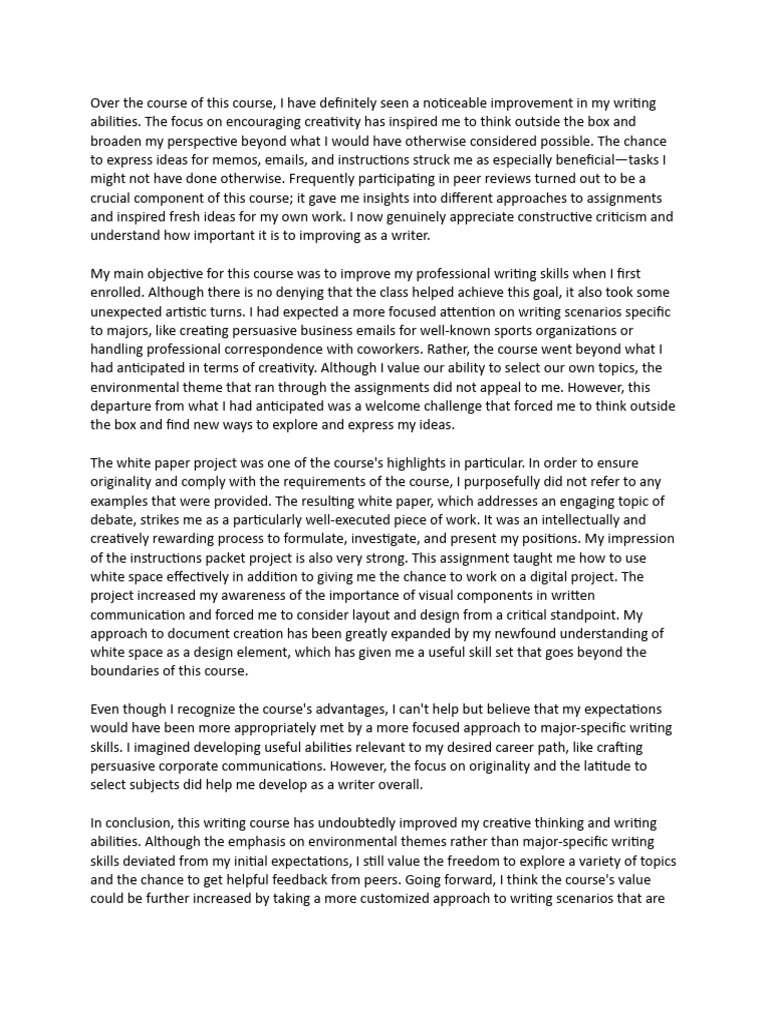 Reflection Essay Pro | PDF
