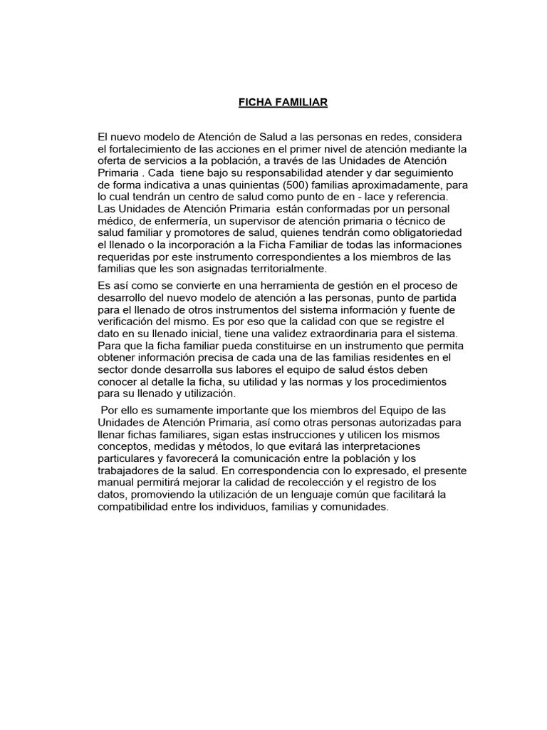 FICHA FAMILIAR | PDF | Familia