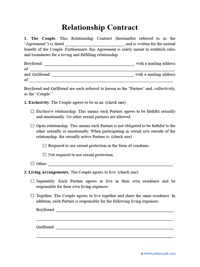 Main - Relationship Contract Template | Download Free PDF | Banks ...