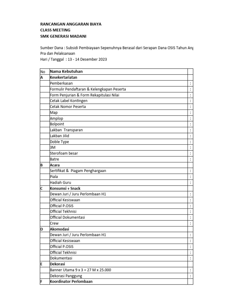 Rab Classmeet SMK 2023 | PDF