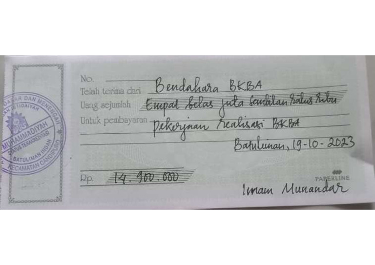 Nota Pembayaran Tukang | PDF