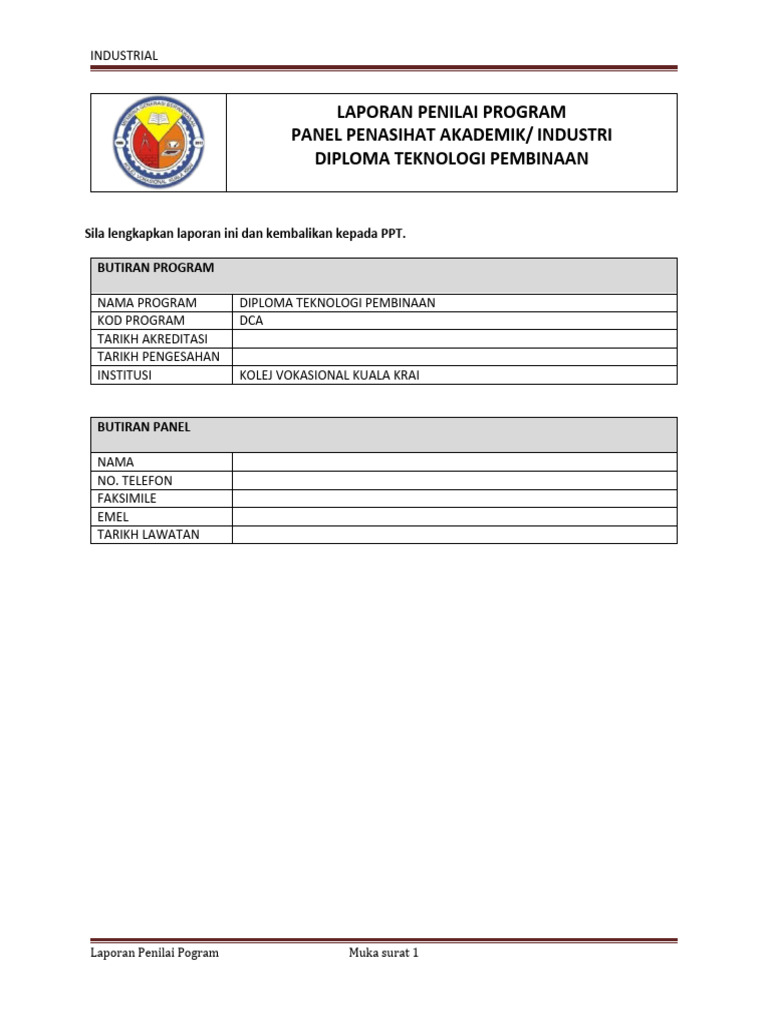 Borang Laporan Penilai Penasihat Program WTP | PDF | Bisnis | Seni