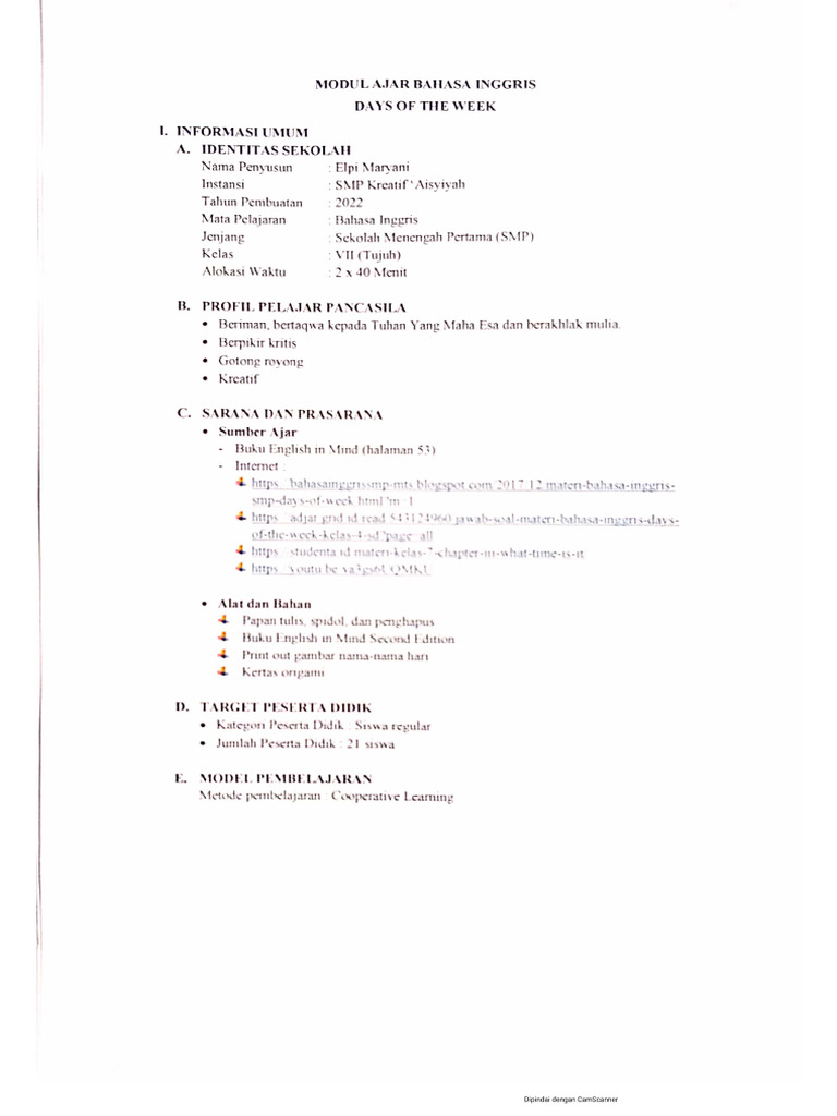 Modul The Names of The Days | PDF
