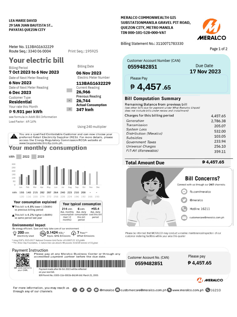 David Meralco Bills | PDF | Economies | Nature