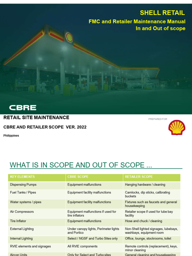 Shell Retail FMC and Retailer Maintenance Manual in and Out of Scope V ...