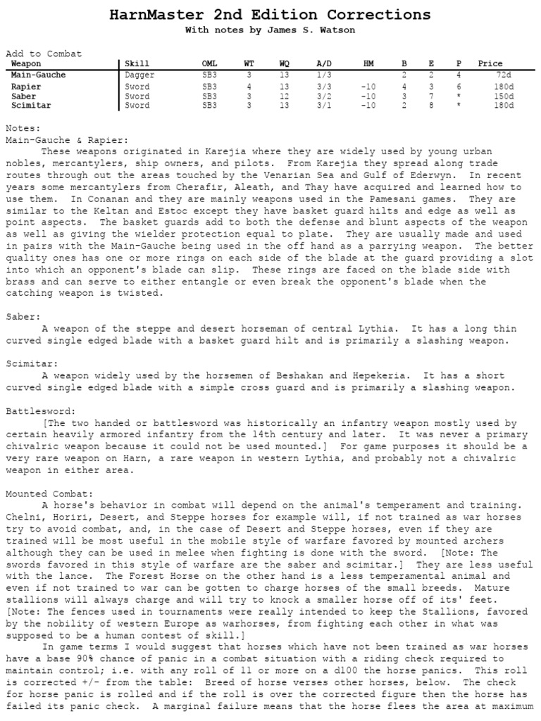 HarnMaster 2nd Edition Corrections - JSW | PDF | Horse Gait | Horses