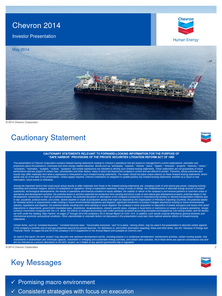 May 2014 Investor - Presentation | PDF | Chevron Corporation | Dividend