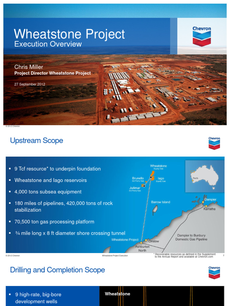 Wheatstone Project Execution Overview 3Q12 | PDF | Liquefied Natural Gas | Chevron Corporation